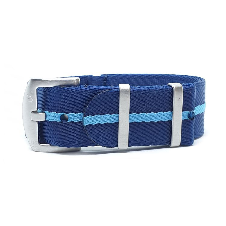 Urban Di Lusso Navy Blue with Ice Blue Stripe Strap – The Urban Gentleman